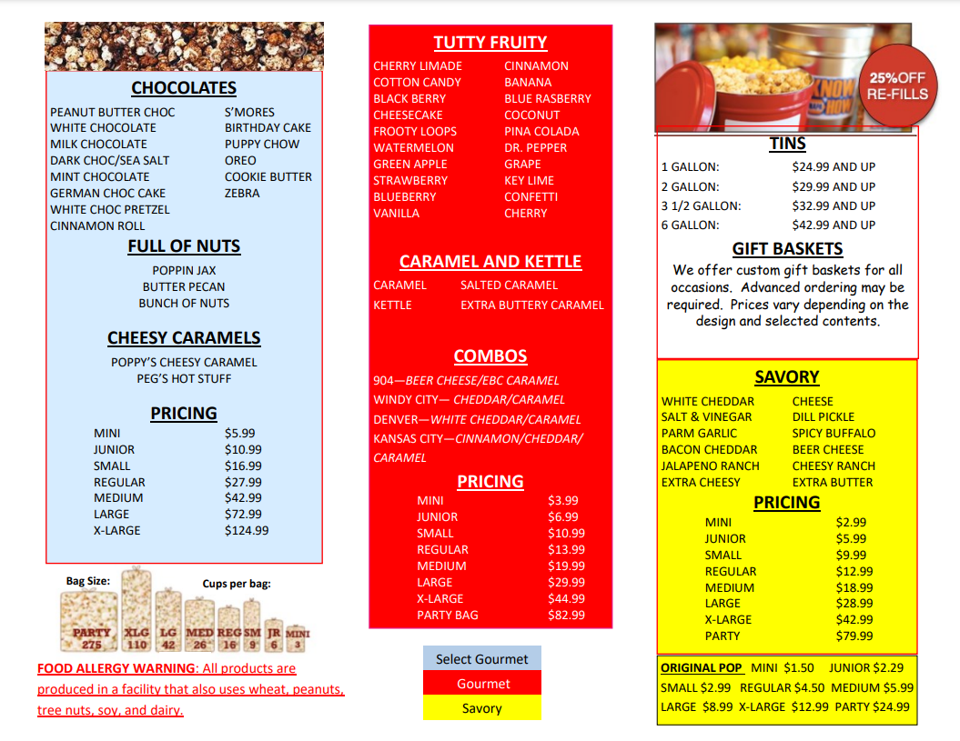 New Menu – The Poppin Box